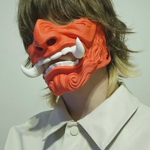 3D Printed, Many Colors, Oni Half Mask, Wearable - Etsy