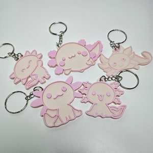 3D Printed, Cute Axolotl Keychains - Etsy