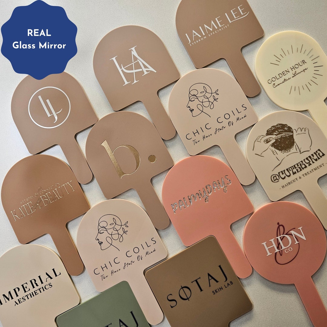 Handheld Mirror With Log Personalised Handheld Mirror Salon Decor Lash ...