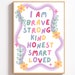Kids Daily Affirmations Digital Wall Art Self Love Printable Children's ...