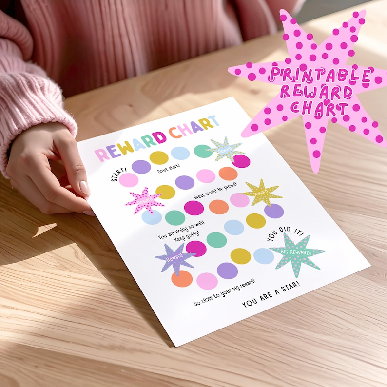 Printable Kids Reward Chart, Behaviour Chart for Children, Star Reward ...