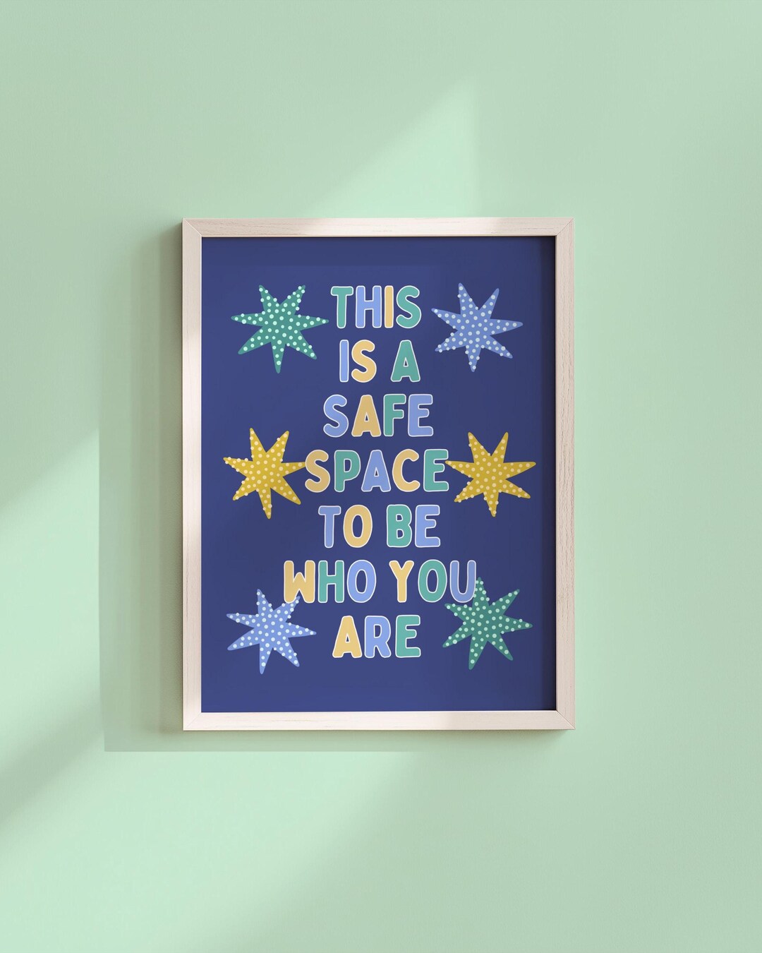 This is a Safe Space Wall Art Print, Boys Room Decor, Postive Classroom ...