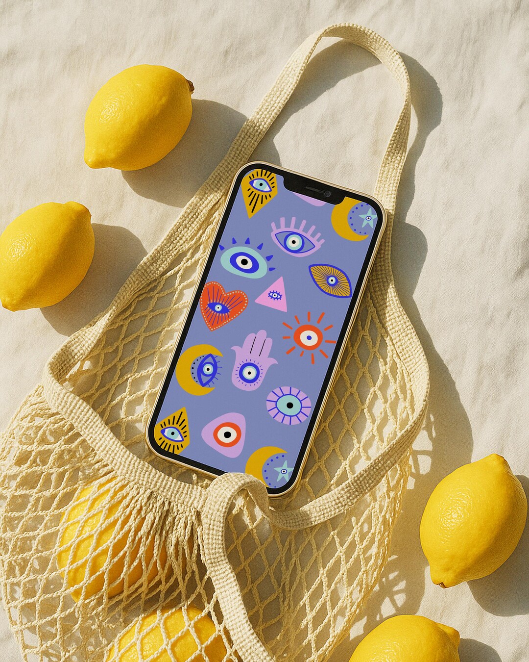 Evil Eye Phone Digital Wallpaper, iPhone Android Wallpaper Lock Screen ...