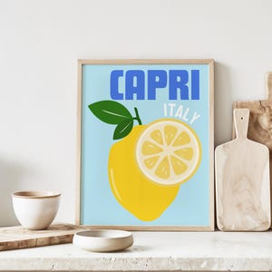 Capri Italy Lemons Printable, Colourful Citrus Poster, Italian Kitchen ...