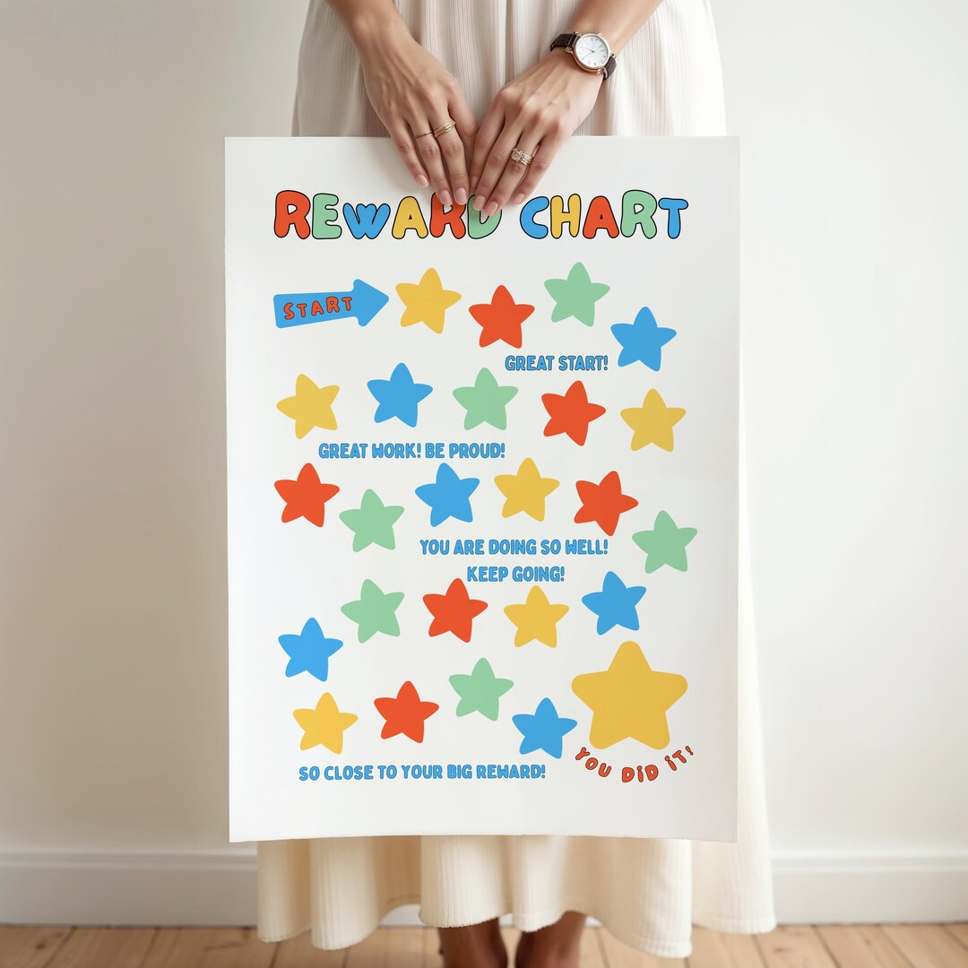 Star Reward Chart Printable for Kids, Behaviour Chart Digital Download ...