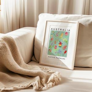 Australia Native Flowers Print, Green Native Flowers of Australia Wall ...