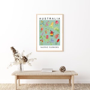 Australia Native Flowers Print, Green Native Flowers of Australia Wall ...