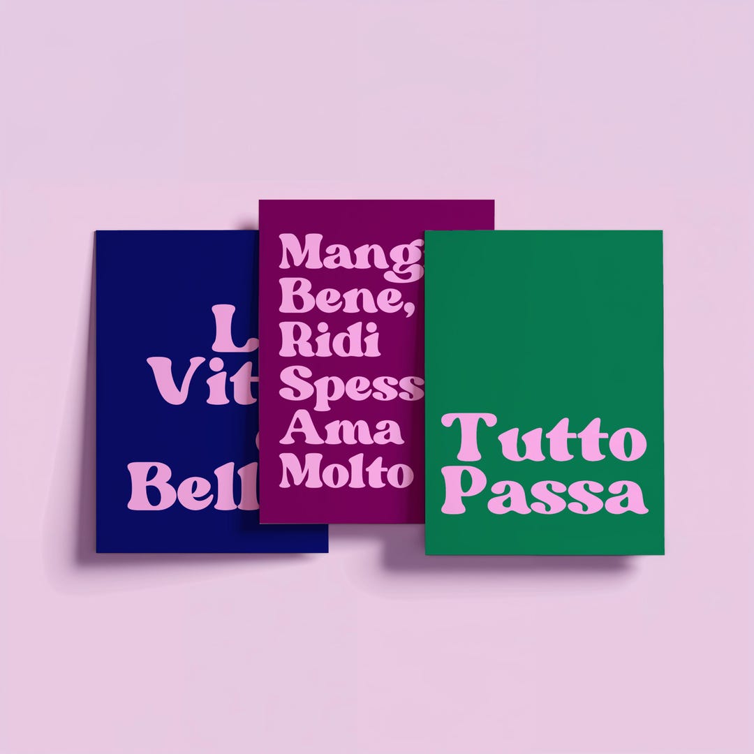 Italian Quotes Printable Bundle, La Vita è Bella, Mangia Bene Ridi ...