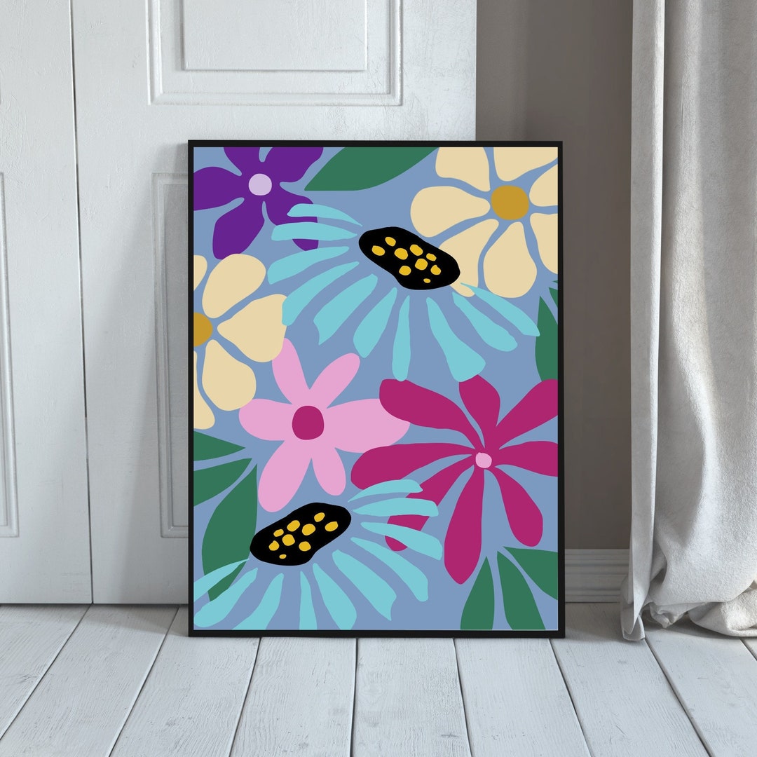 Abstract Flower Digital Wall Art Maximalist Flower Art Printable Flower ...