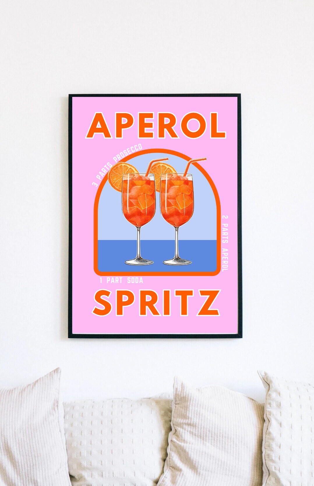 Aperol Spritz Cocktail Print Aperol Spritz Wall Art Italian Summer ...