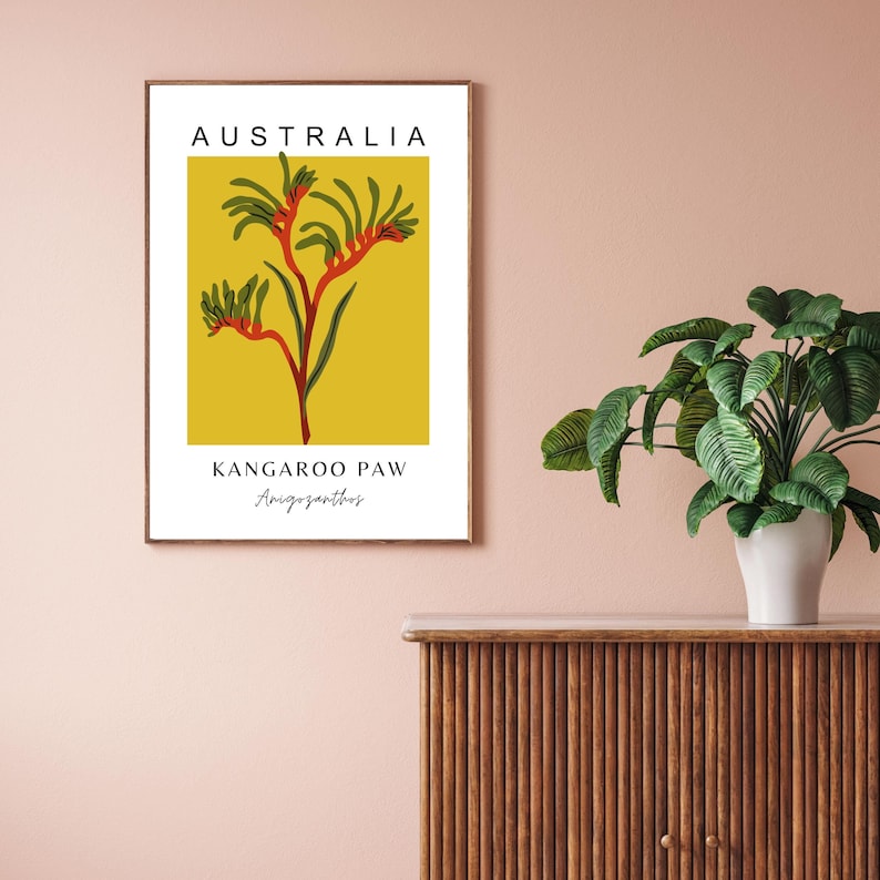 KANGAROO PAW Print, Australian Native Print, Australia Flora Poster ...
