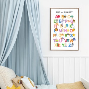 The Alphabet Digital Wall Art Educational Prints Childrens Learning ...