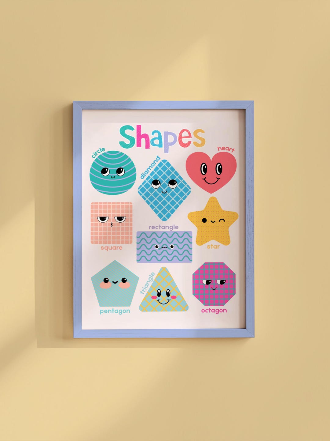 Shapes Kids Wall Art Printable | Educational Classroom Decor ...