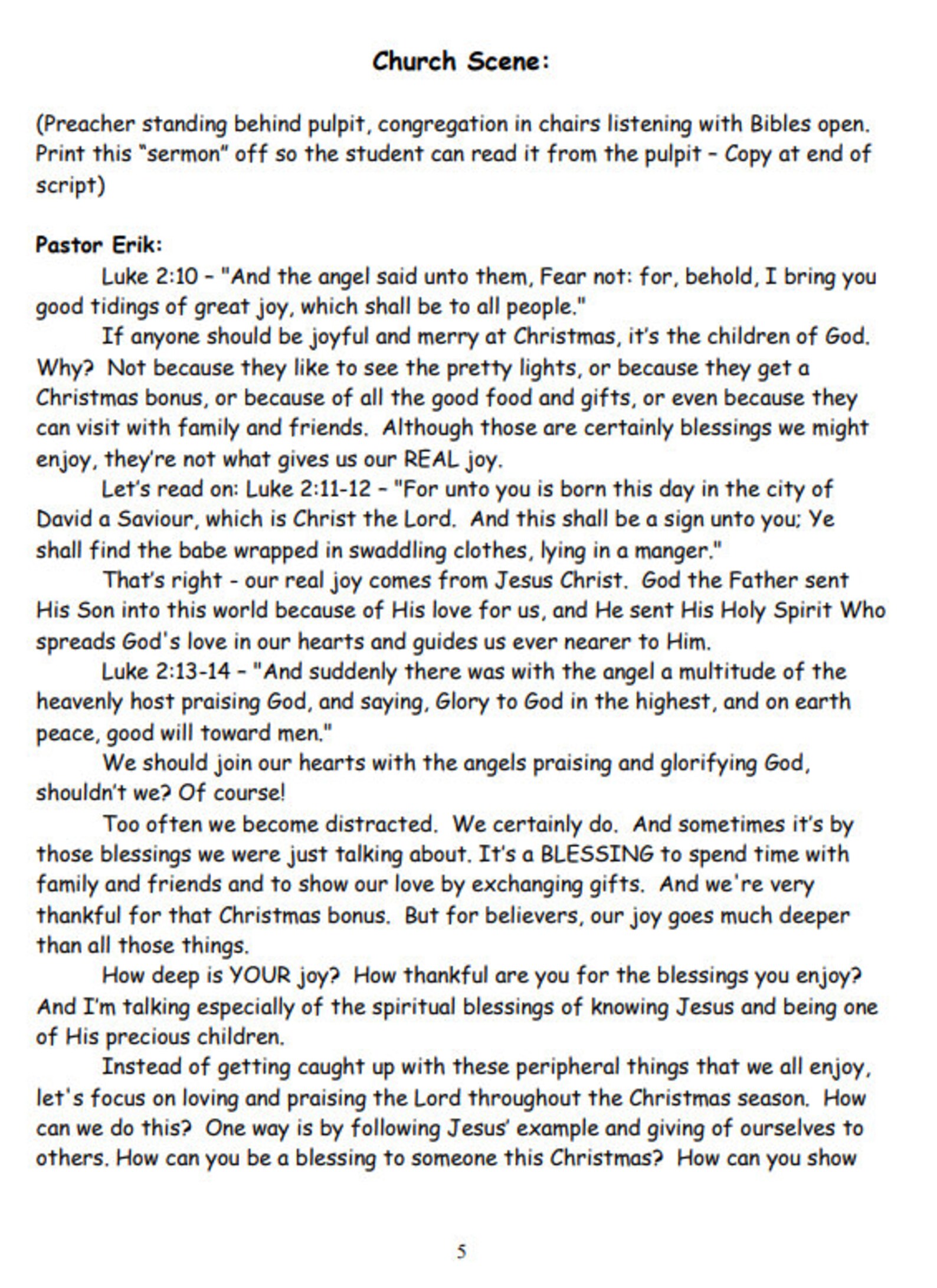 Christmas Skit - Play - Drama - Christian School or Church - "real Joy ...