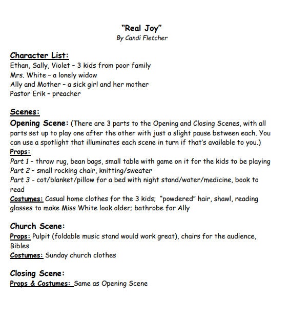 Christmas Skit - Play - Drama - Christian School or Church - "real Joy ...