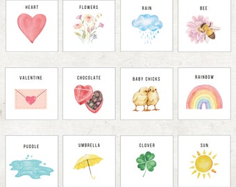 Spanish/english Printable Spring Vocabulary Flashcards, Montessori ...