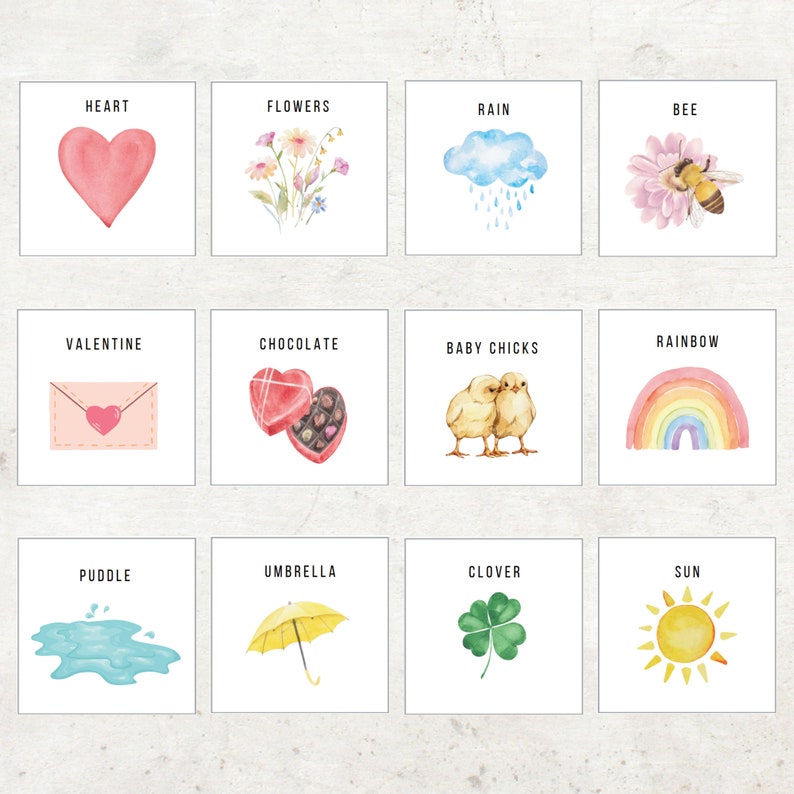 Printable Spring Vocabulary Flashcards, Montessori Education Activities ...