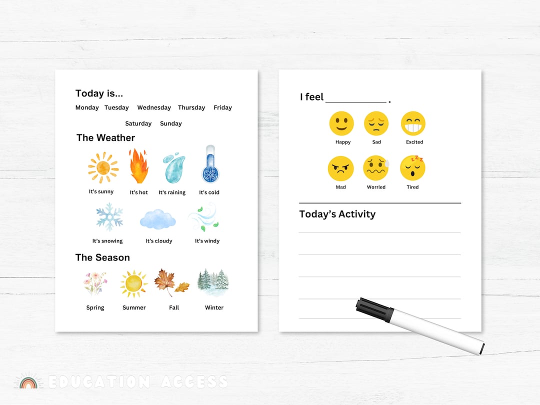 Morning Menu Printable Daily Activity, Printable Preschool and ...