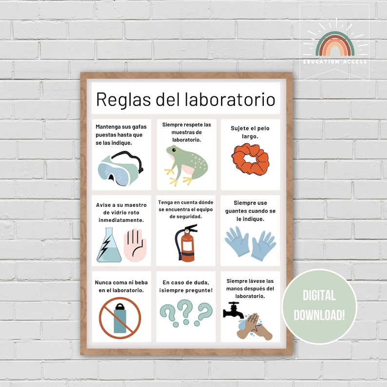 Póster Del Laboratorio De Ciencias Para Aulas De Intermedia Y ...