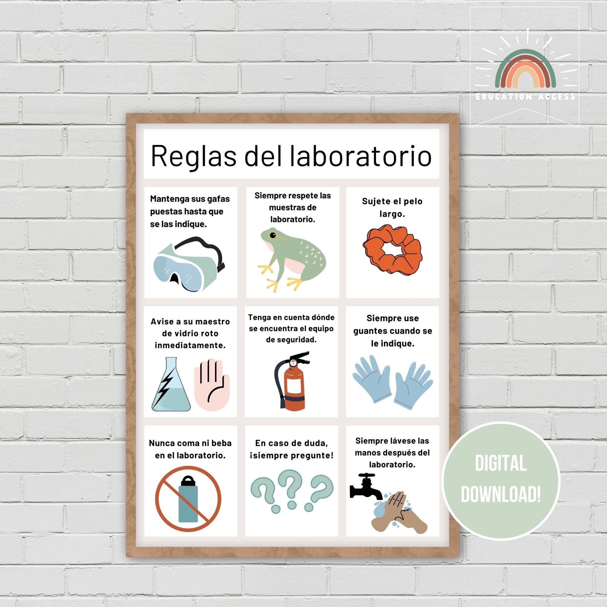 Póster Del Laboratorio De Ciencias Para Aulas De Intermedia Y ...