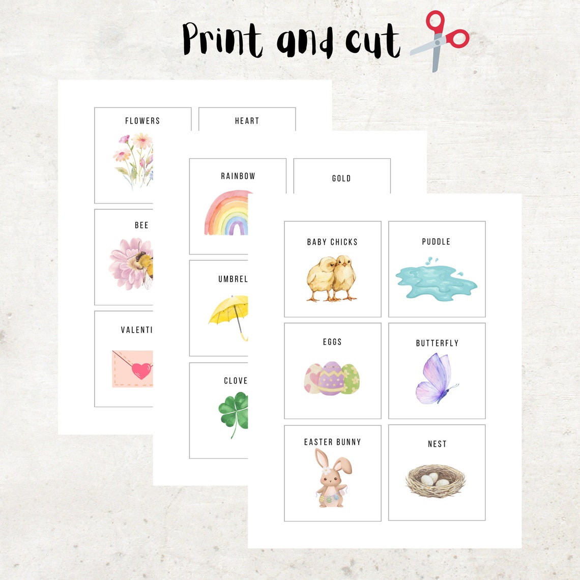 Printable Spring Vocabulary Flashcards, Montessori Education Activities ...