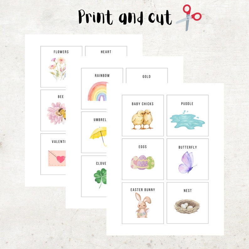Printable Spring Vocabulary Flashcards, Montessori Education Activities ...