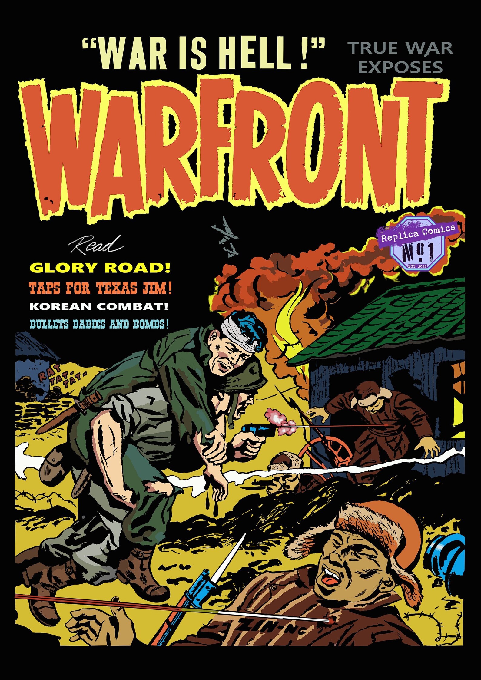 Warfront #1 Cover (1951, Golden Age) - Digital Restoration Poster - Etsy