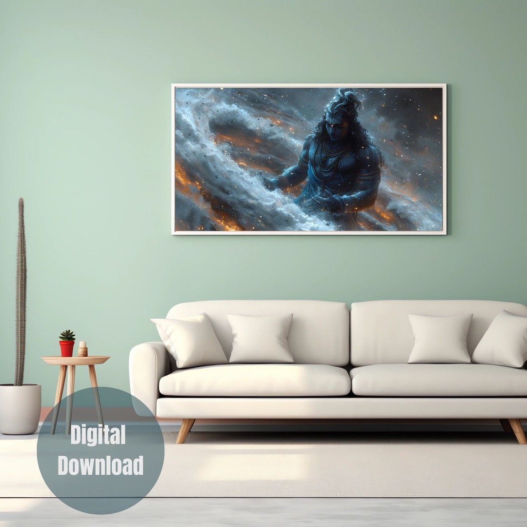 4 Large Cosmic Lord Shiva Painting Printable Landscape Wall Art| 3:2 ...