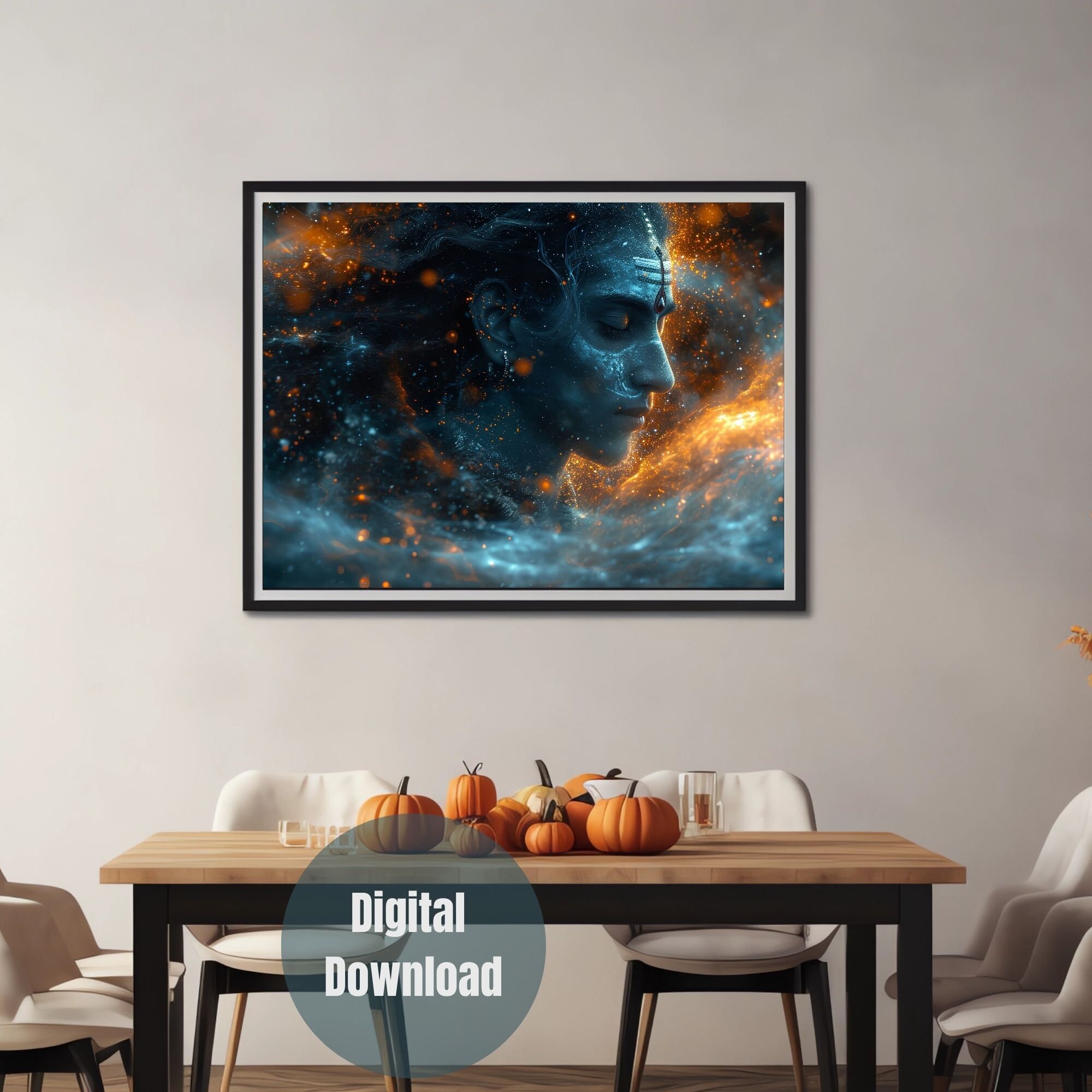 4 Large Cosmic Lord Shiva Painting Printable Landscape Wall Art| 3:2 ...