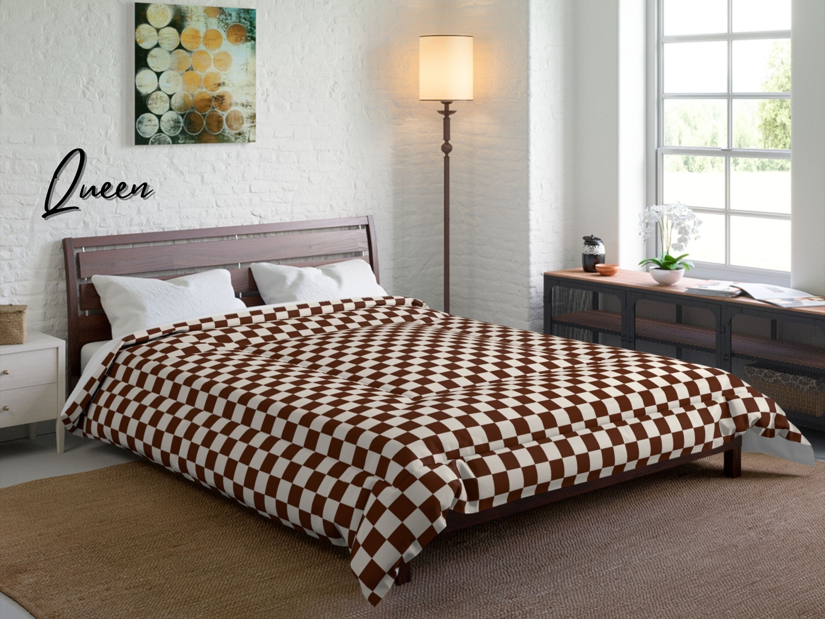 Luxury Stylish Lightweight King Queen Twin-xl Twin Brown Checkered ...