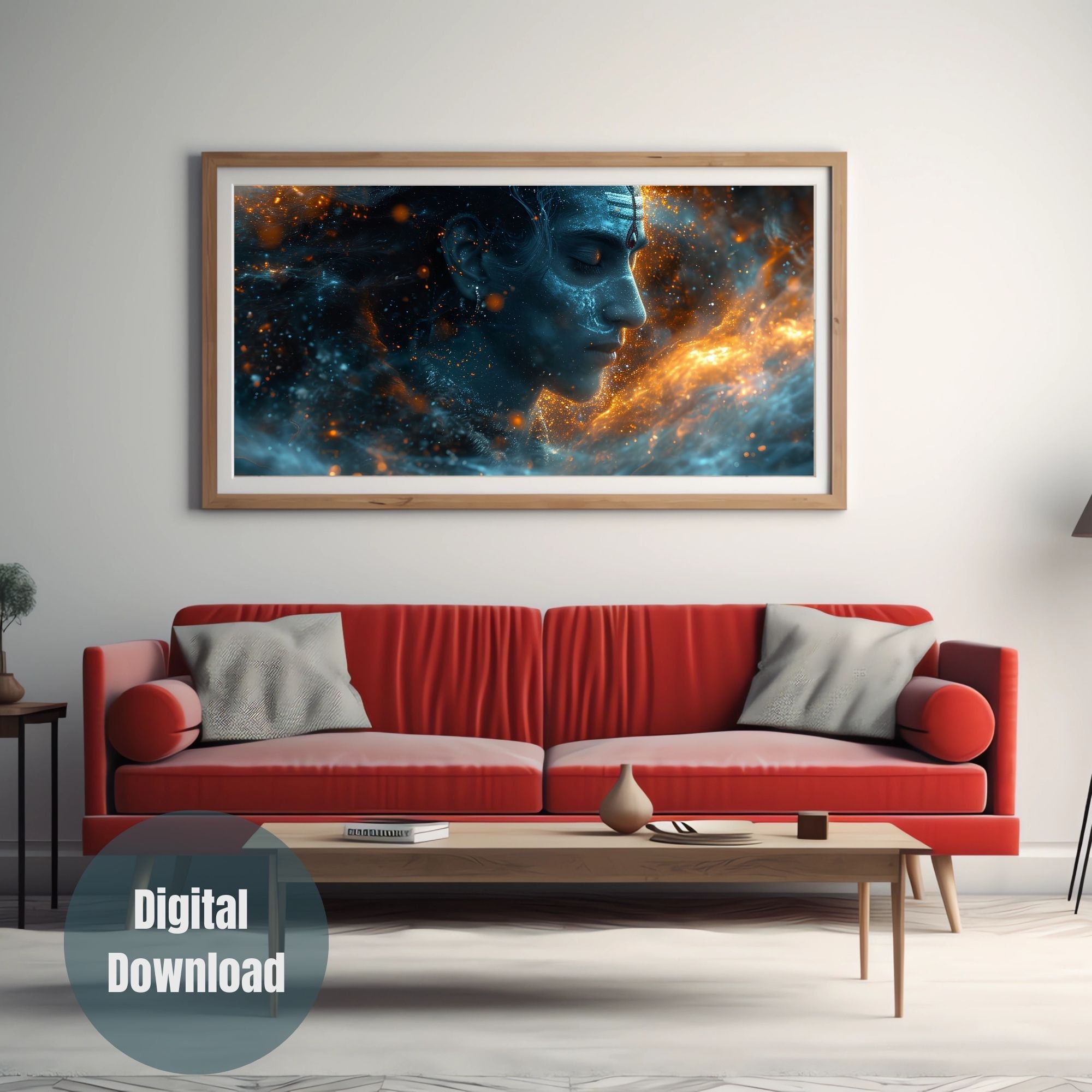 4 Large Cosmic Lord Shiva Painting Printable Landscape Wall Art| 3:2 ...