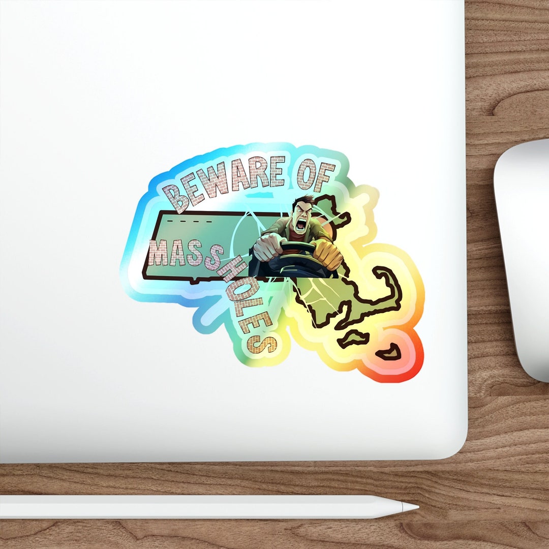 Masshole Sticker Vinyl Holographic Funny Massachusetts Map State ...
