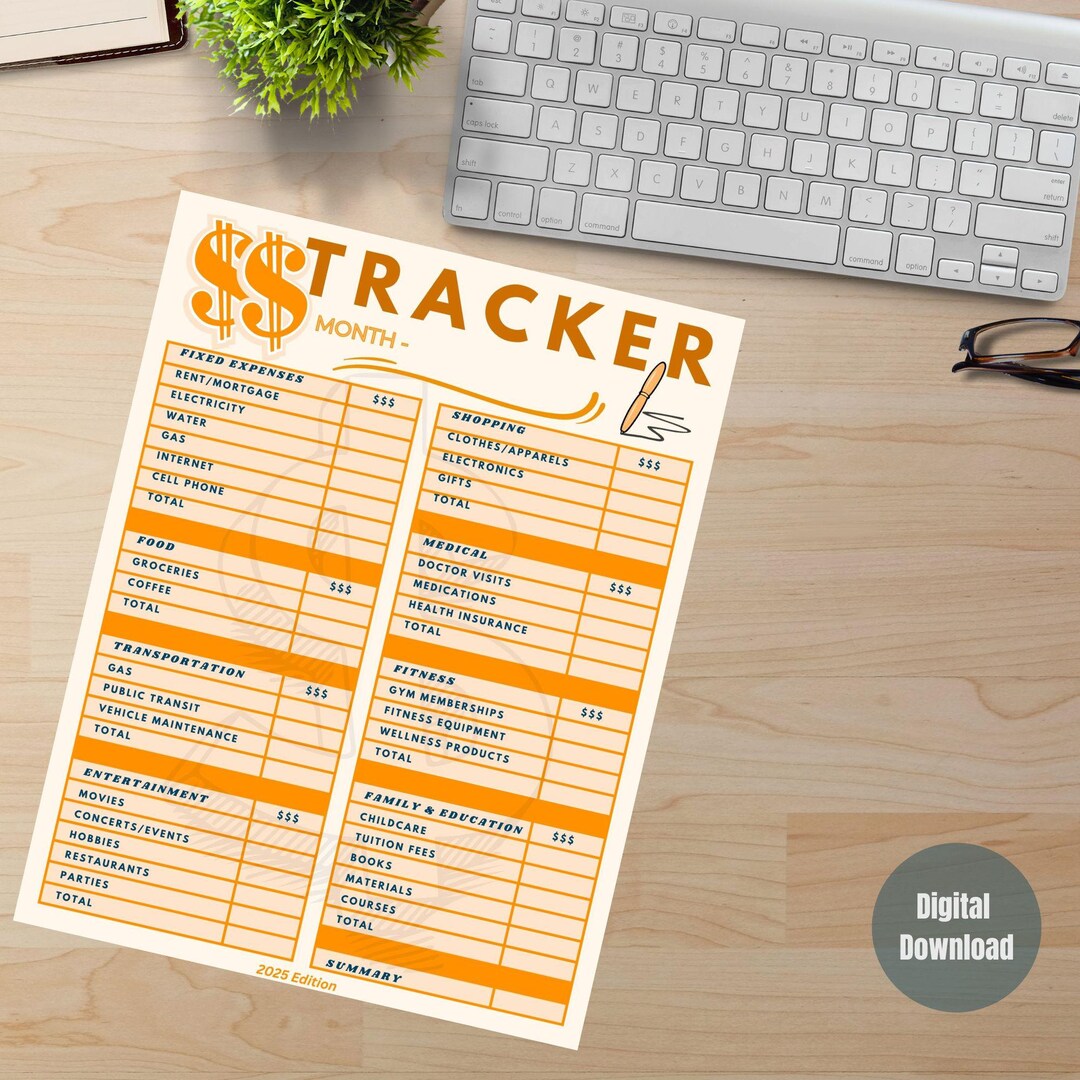 Simple Expense Tracker | 2025 Edition | Instant Digital Download ...