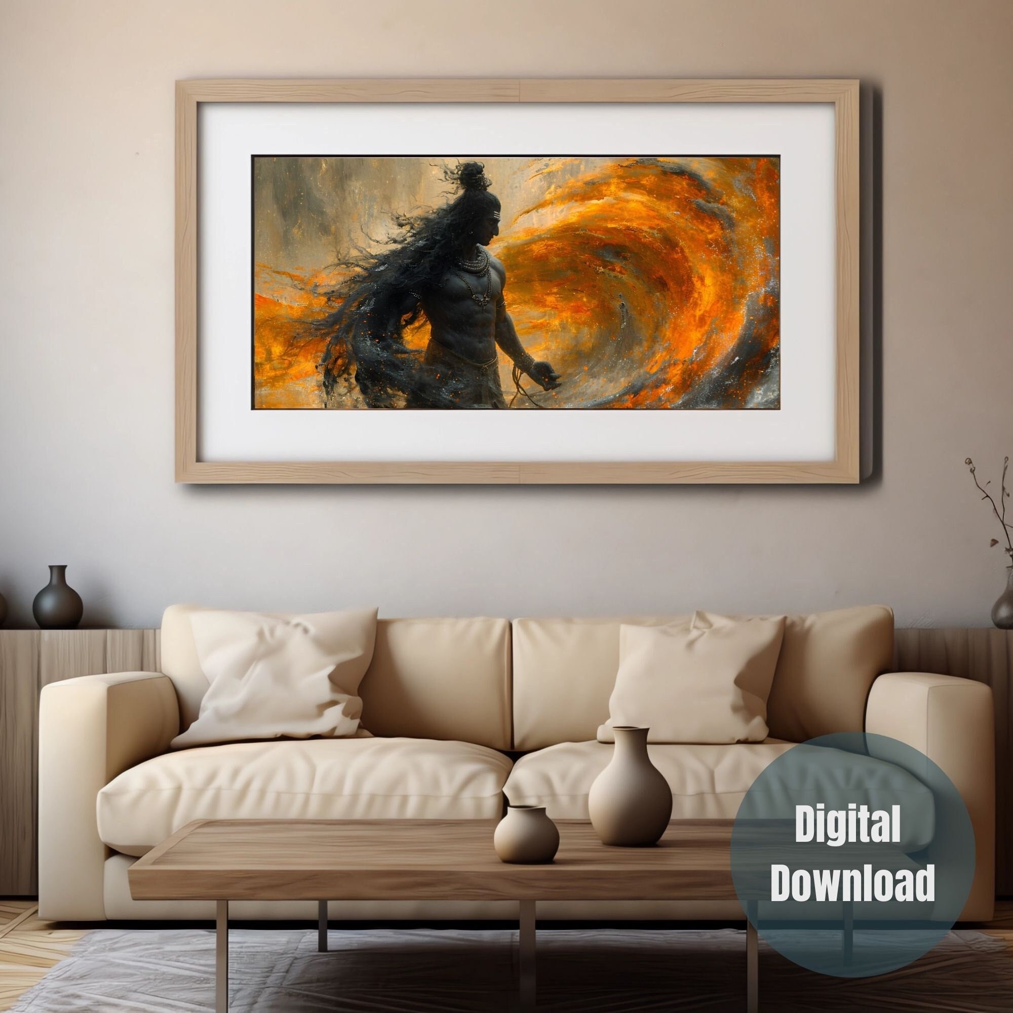 4 Large Cosmic Lord Shiva Painting Printable Landscape Wall Art| 3:2 ...