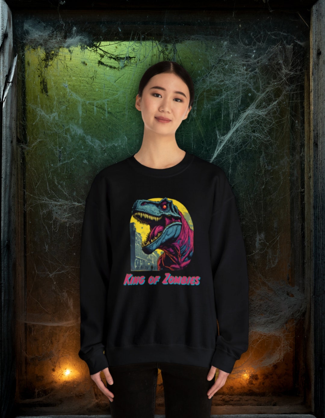 T-rex Sweater Zombie T-rex Zombie Lover Halloween Gift - Etsy