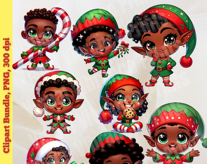 20 Elf Png Character Clipart, Cute Elf Clipart, Elf Clipart, Watercolor ...
