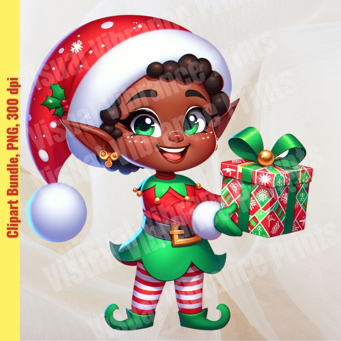 African American Elves, Christmas Clipart, Santa's Helper Clipart ...