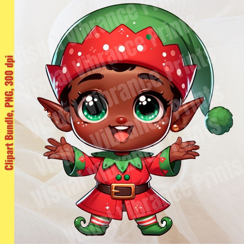 African American Christmas Elves Clipart: Santa's Helpers (digital ...
