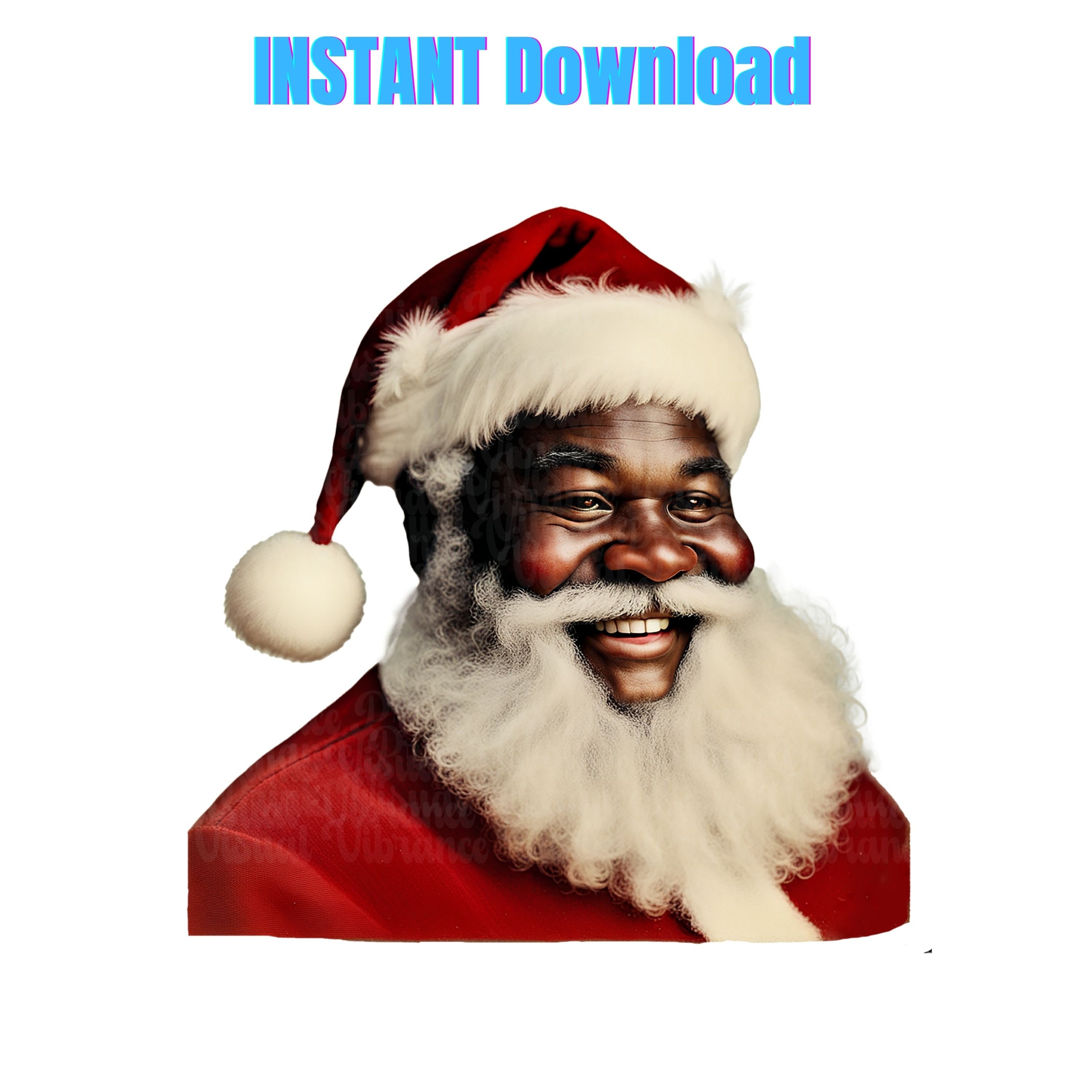 Black Santa Clipart: African American Santa PNG (digital Download) - Etsy