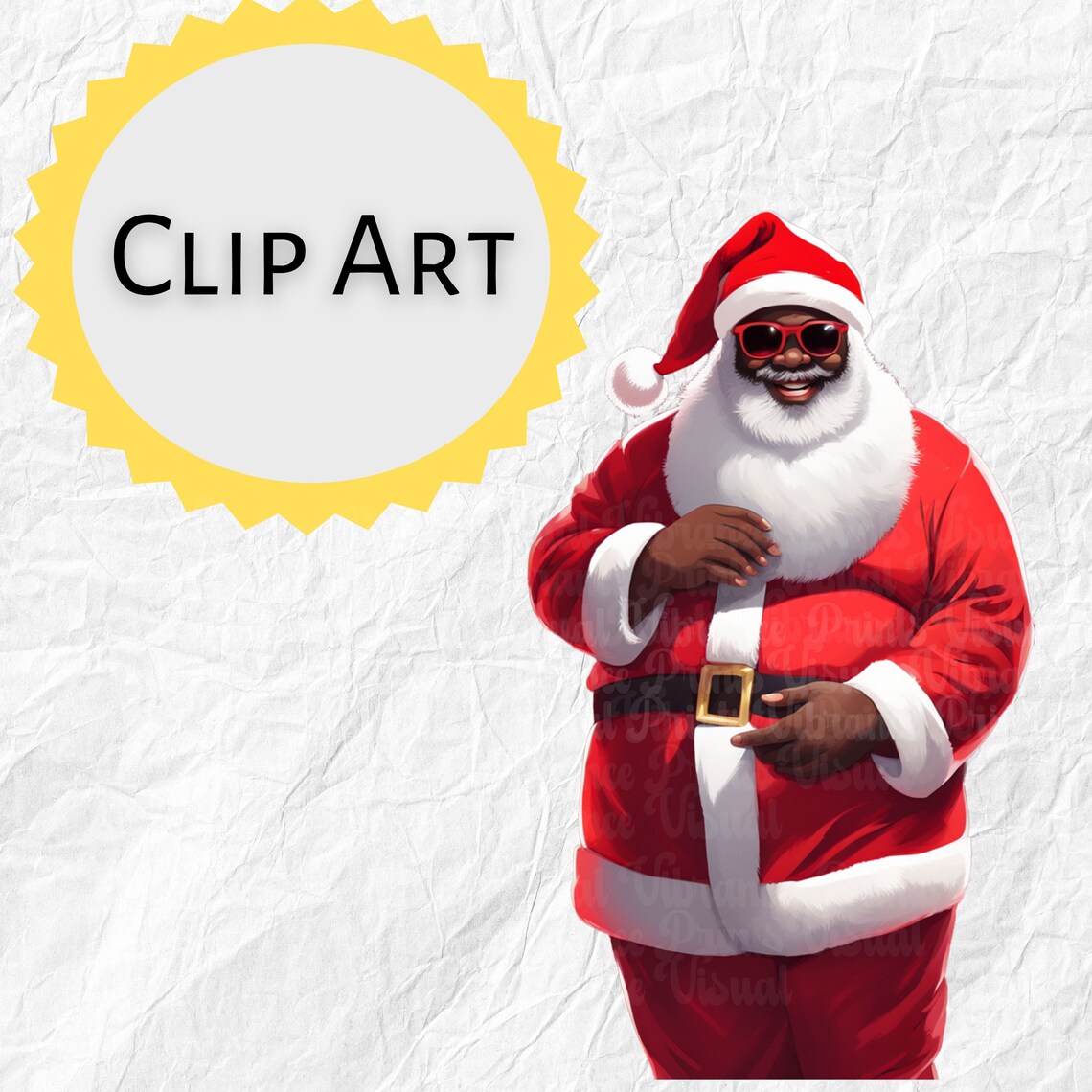 Black Santa Clipart, African American Santa Clipart, Cute Santa Claus ...