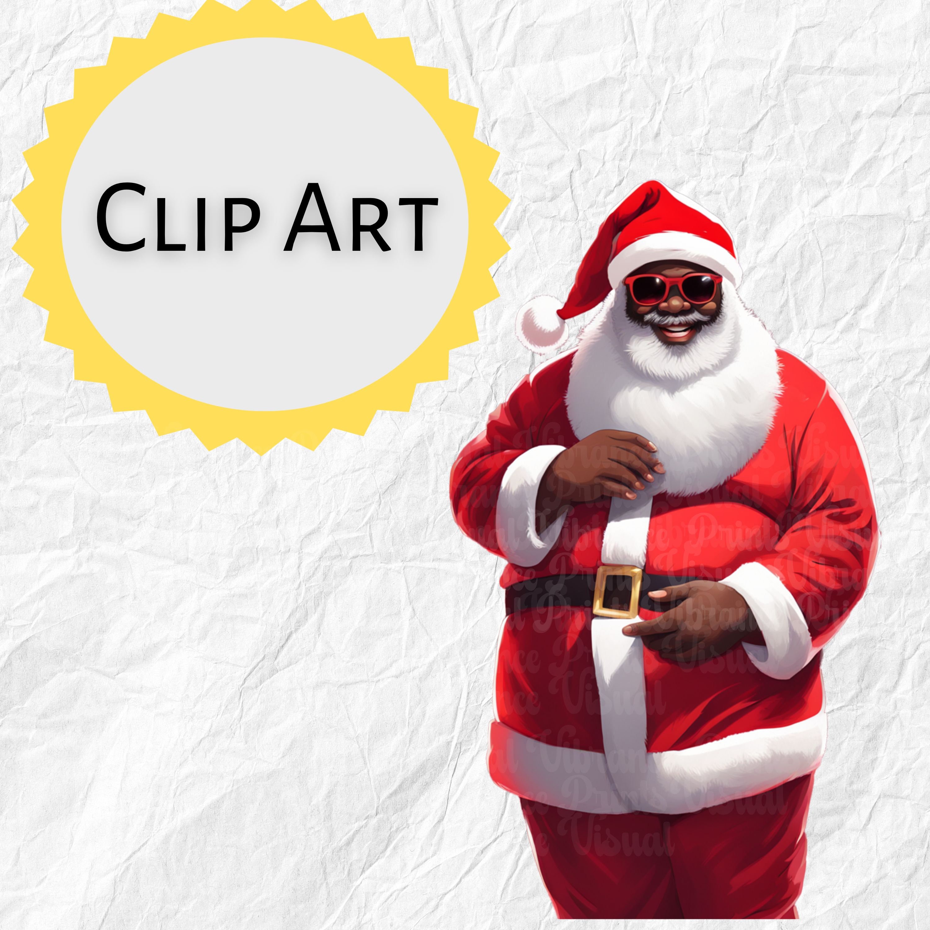 Black Santa Clipart: African American Santa PNG (digital Download) - Etsy