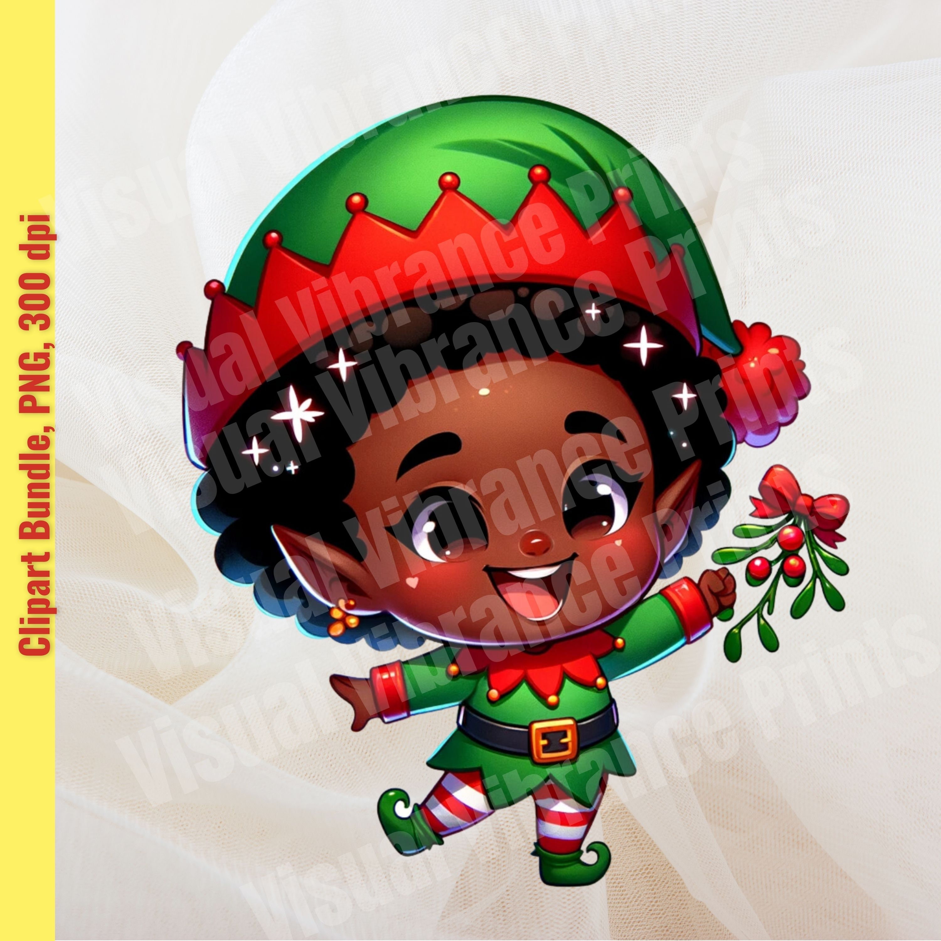 African American Elves, Christmas Clipart, Santa's Helper Clipart ...