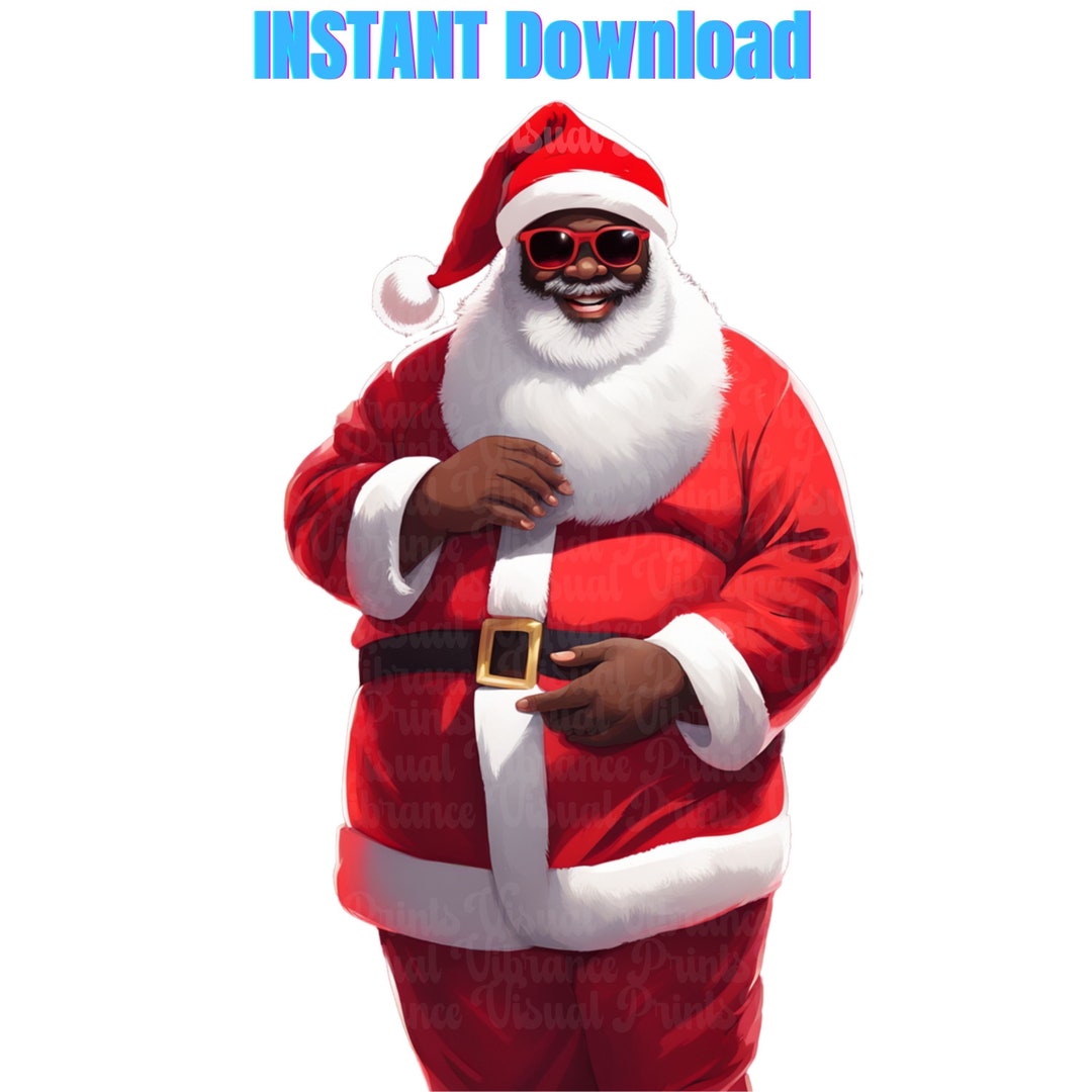 Black Santa Clipart: African American Santa PNG (digital Download) - Etsy