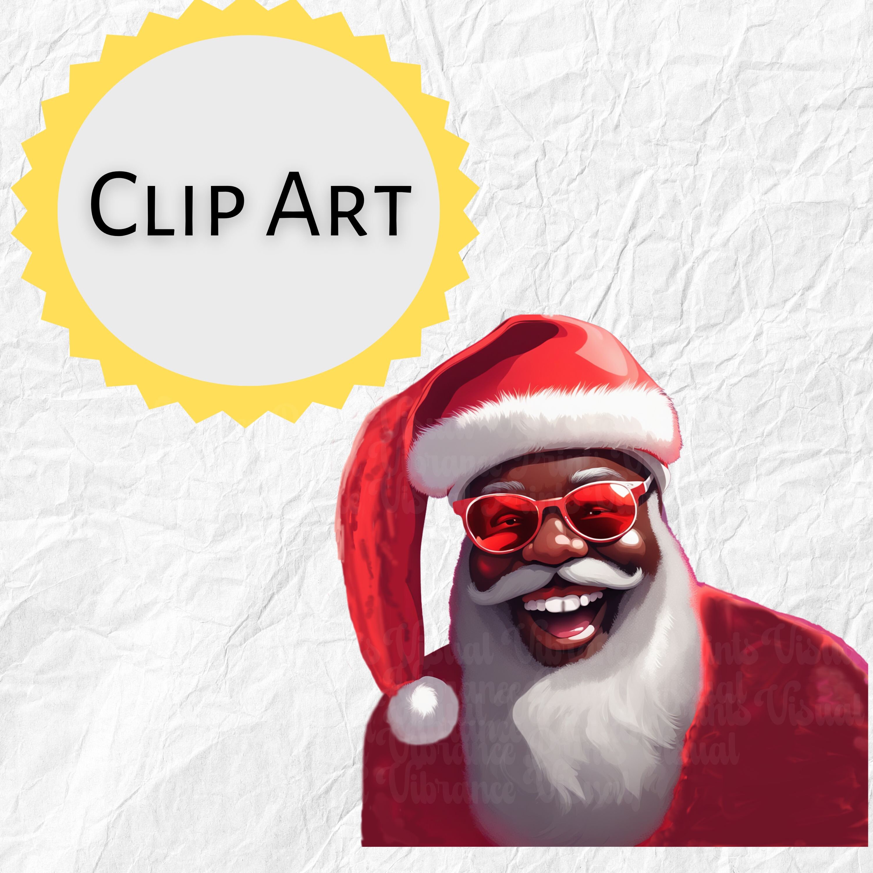 Black Santa Clipart, African American Santa Clipart, Cute Santa Claus ...