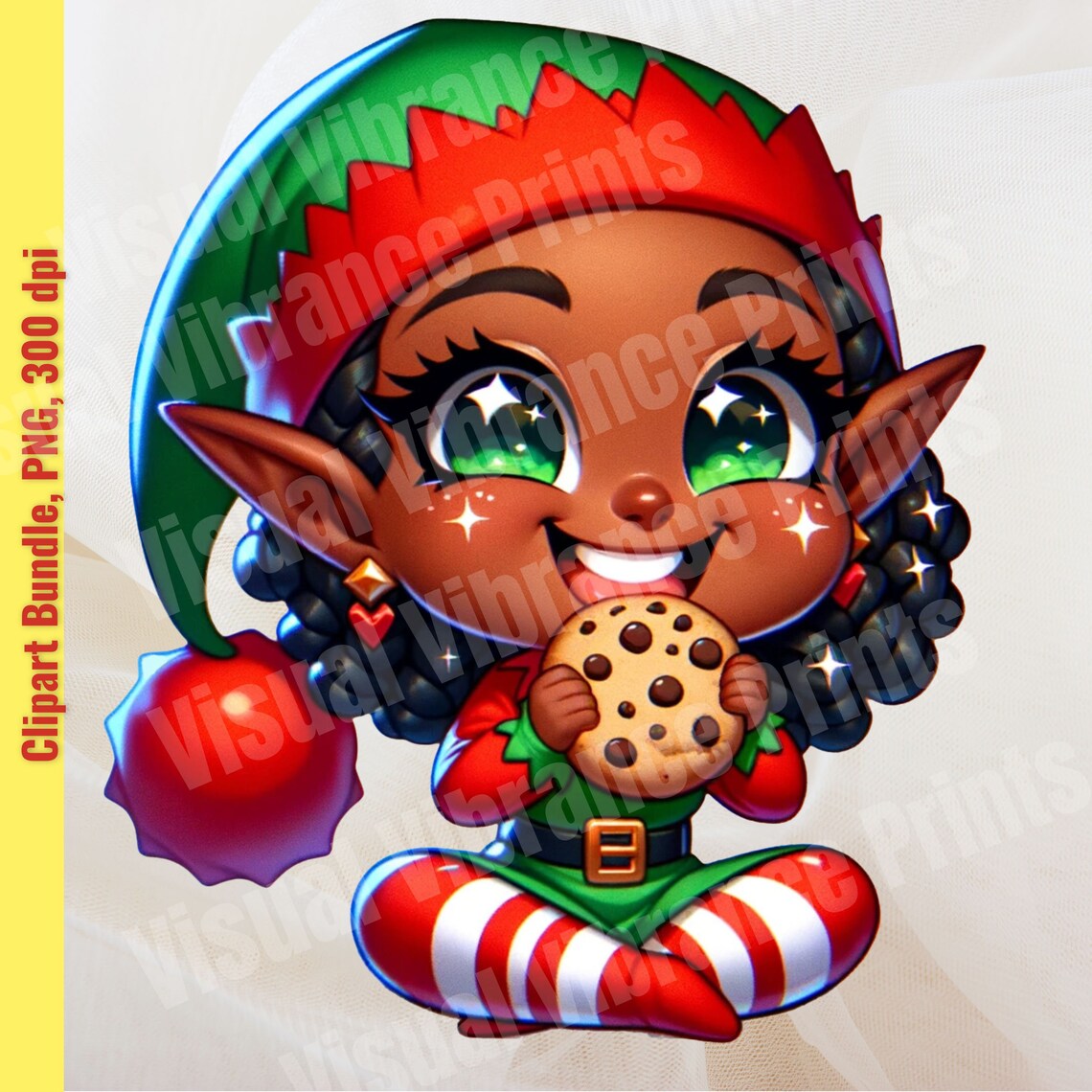 African American Christmas Elves Clipart: Santa's Helpers (digital ...