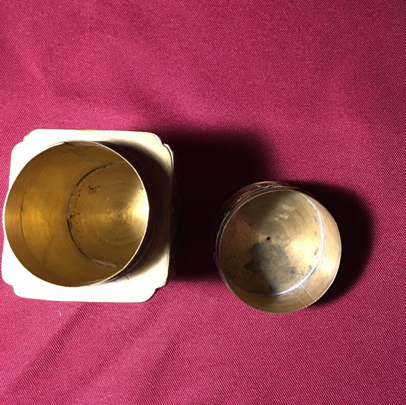 Vintage Chinese Brass Box With Lid, Enameled - Etsy