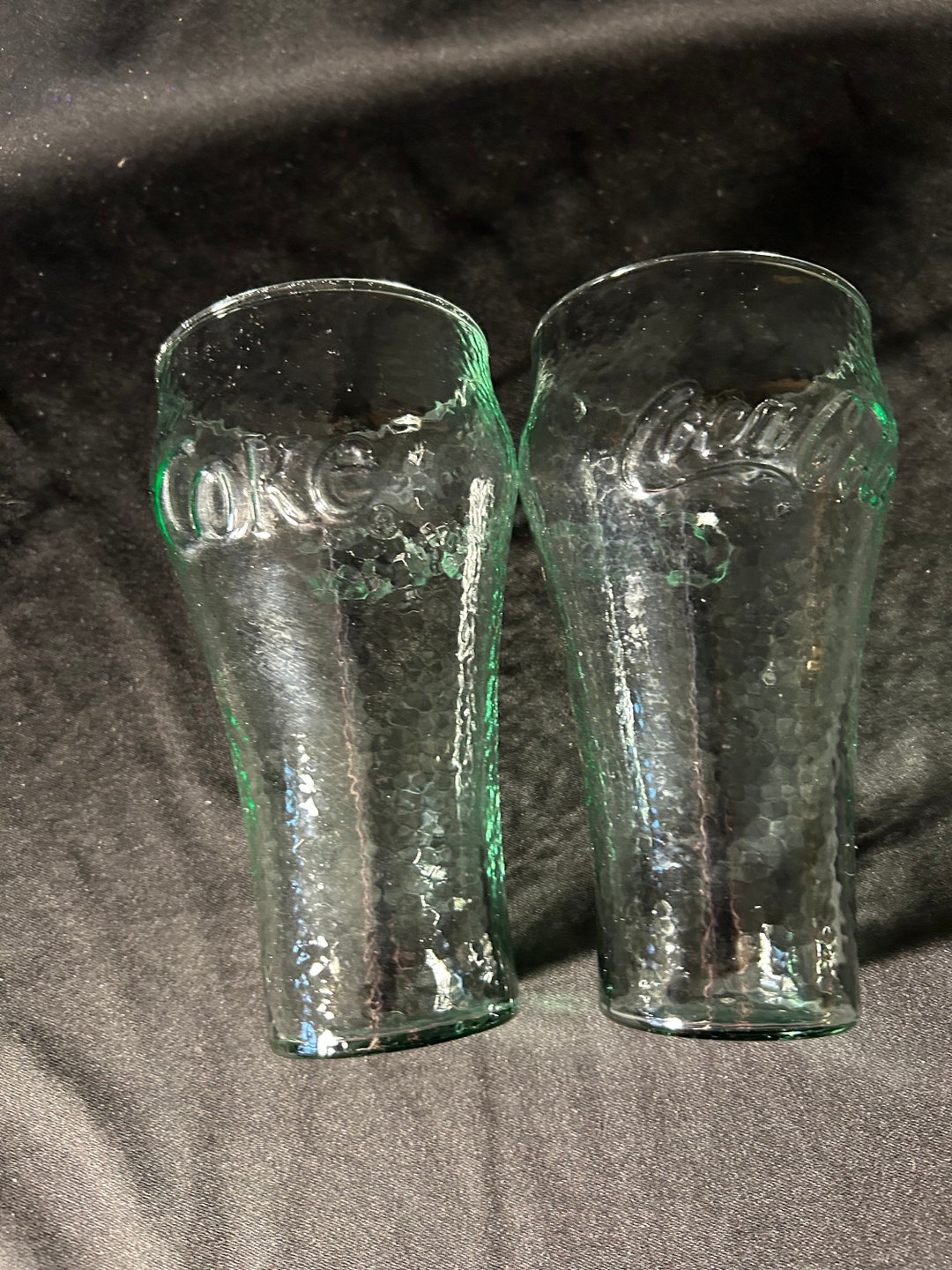 Vintage Collectible Coca Cola Glasses, Set of 2, Green Pebble, 16 Oz - Etsy