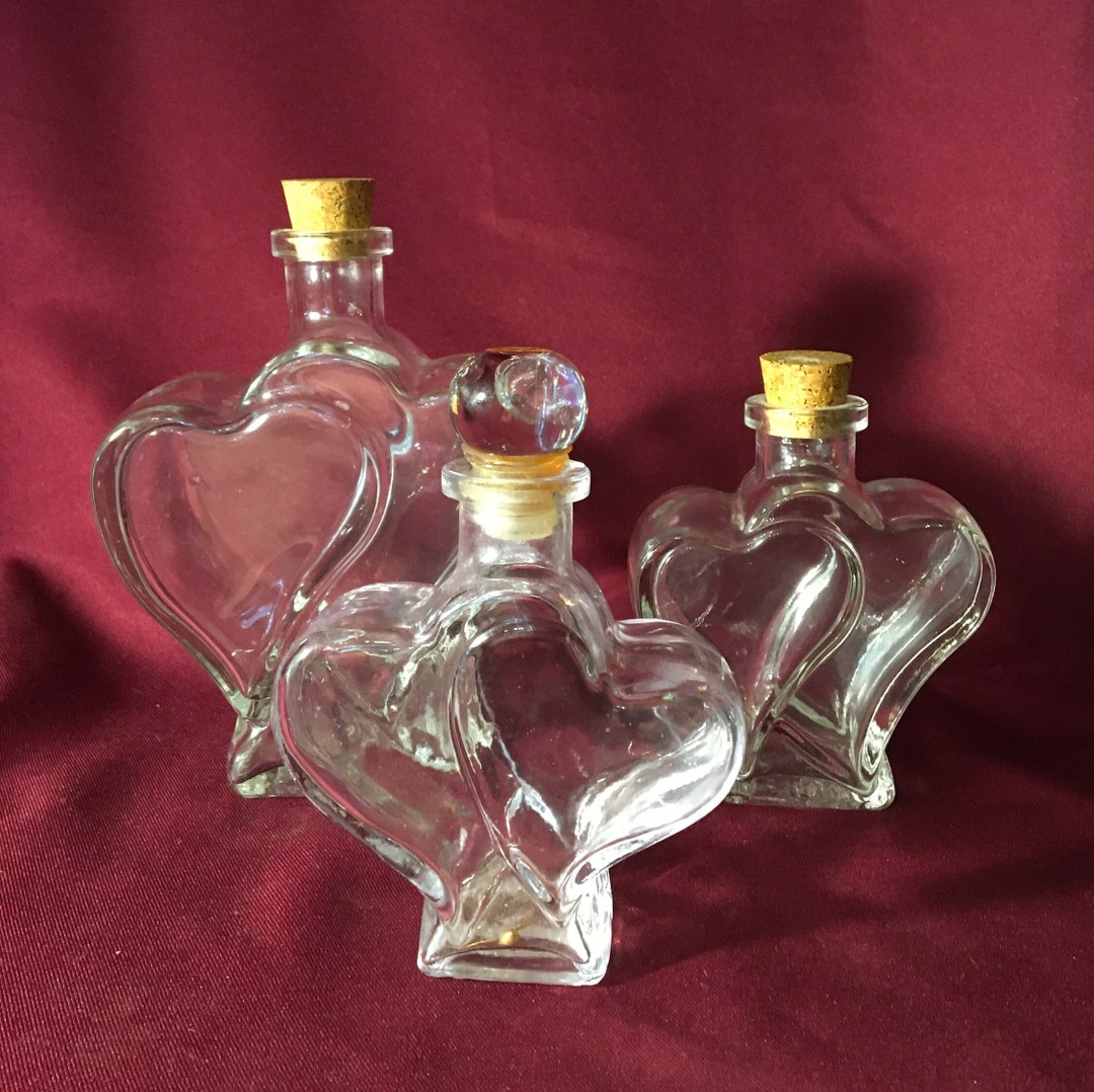 Vintage Double Heart Glass Bottles Made in Europe - Etsy