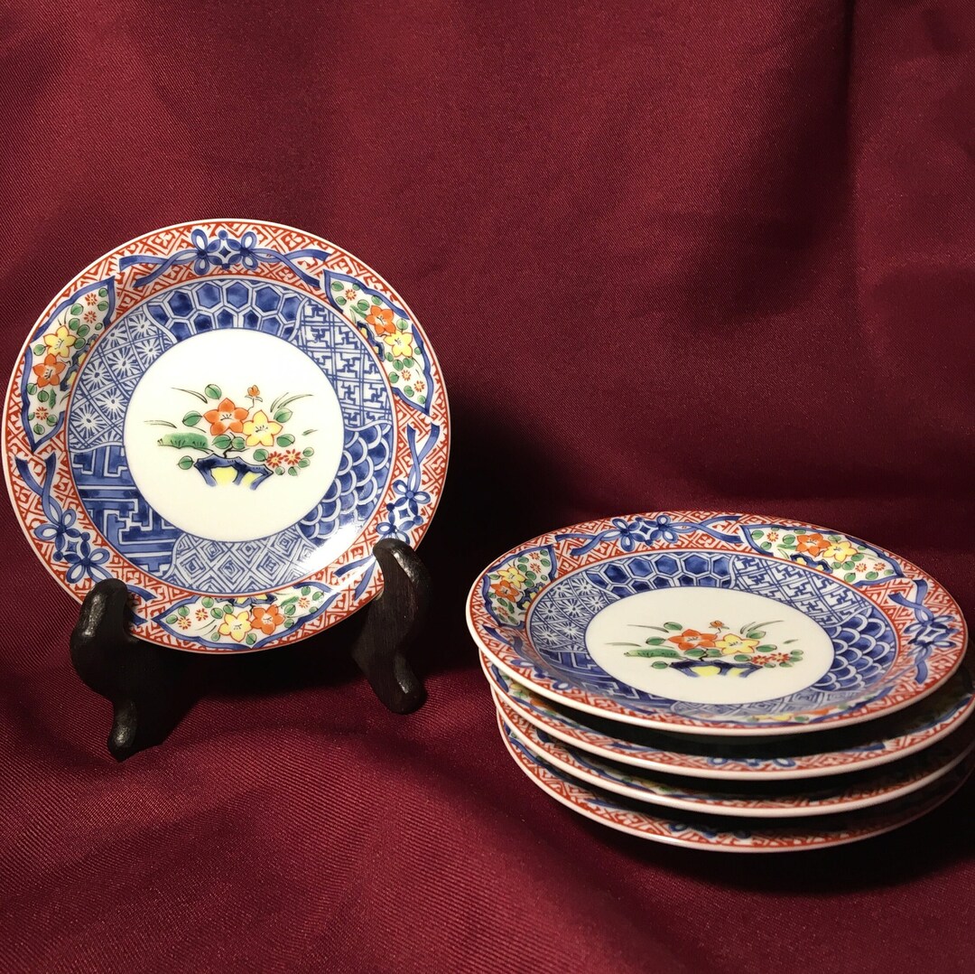 Imari Style Tea Plates Set of 5 - Etsy