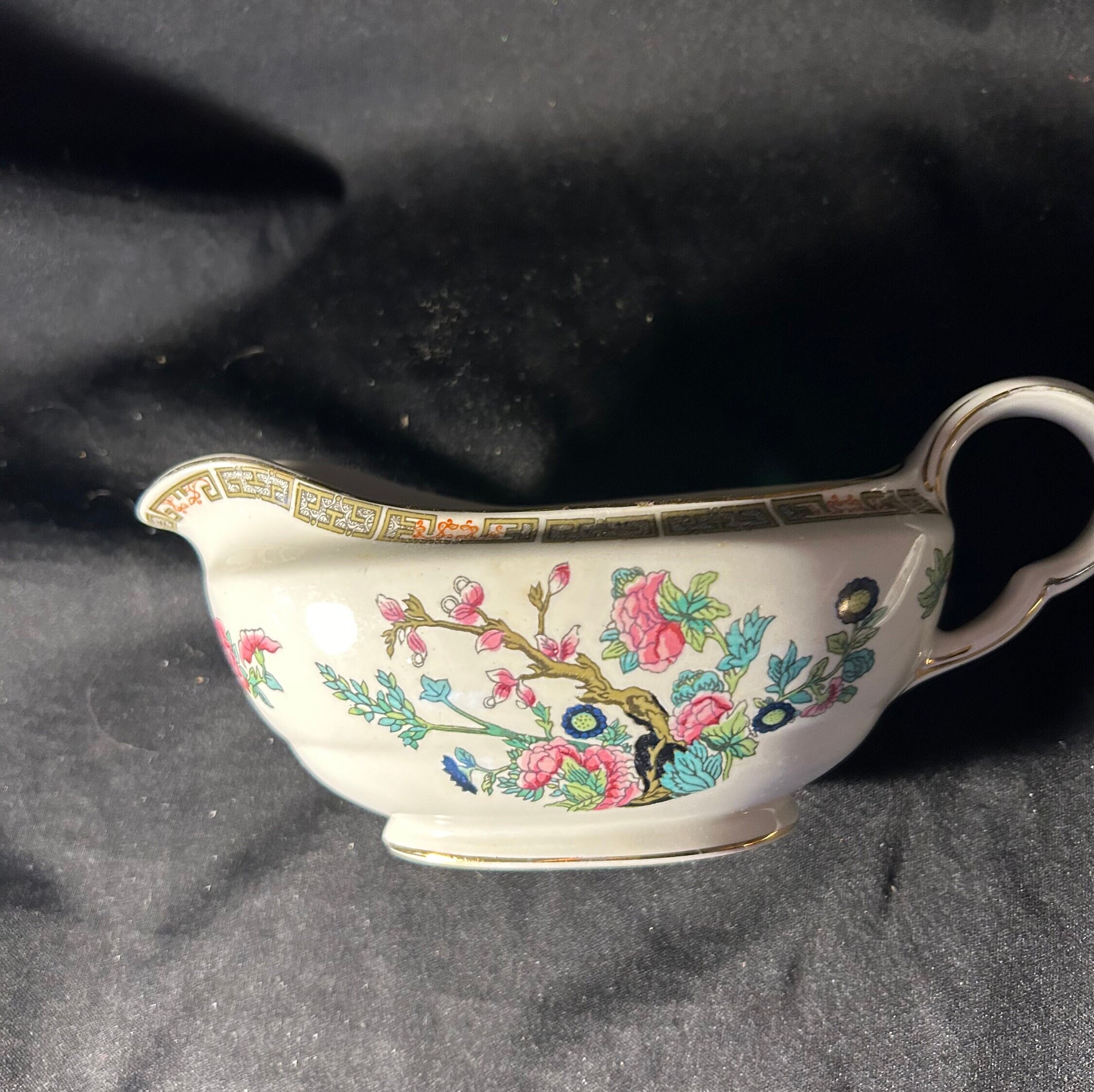 Vintage John Maddock and Sons Indian Tree Gravy Boat and Saucer ...